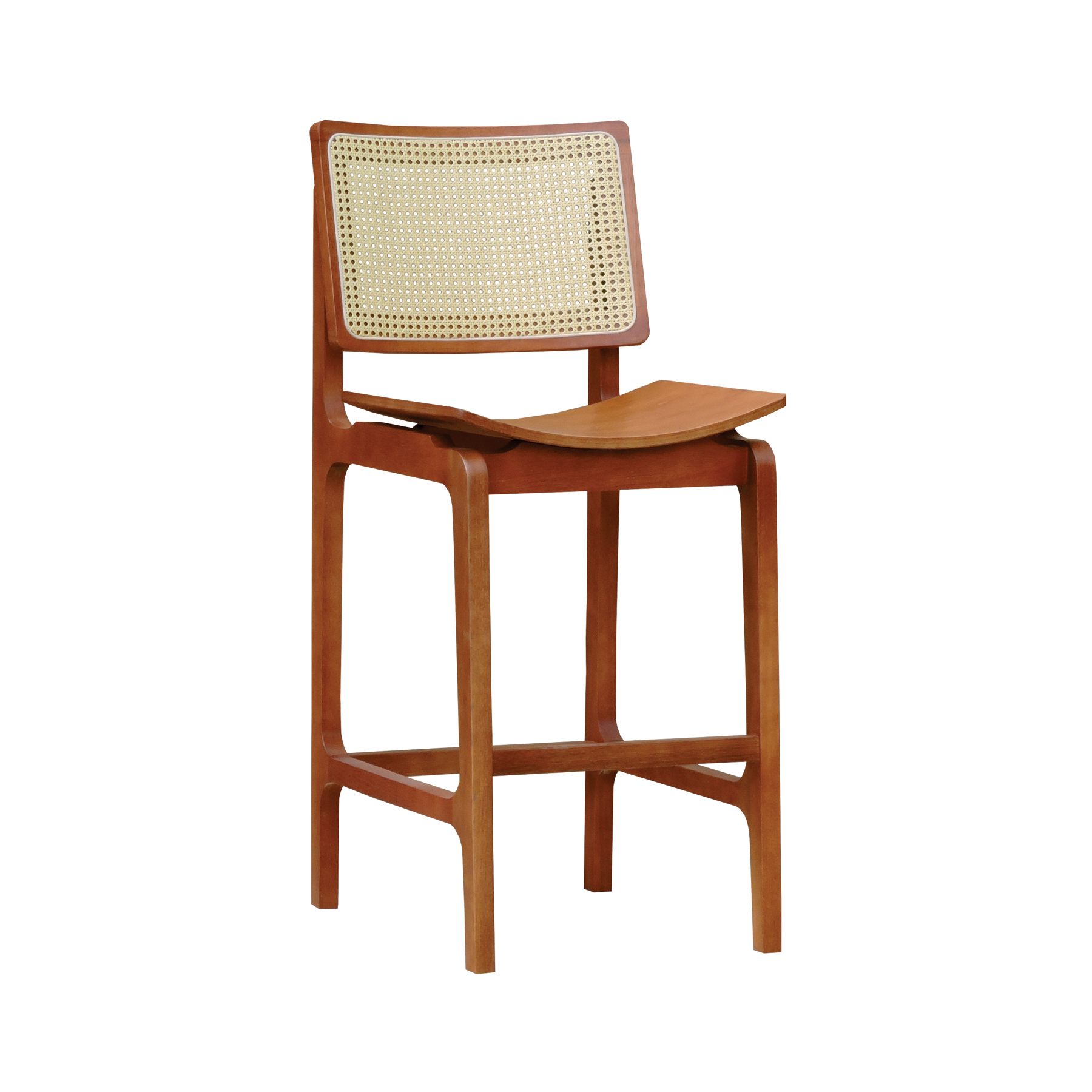 Banqueta Alta Bistrô Gus Madeira Maciça Encosto Telinha Assento ...